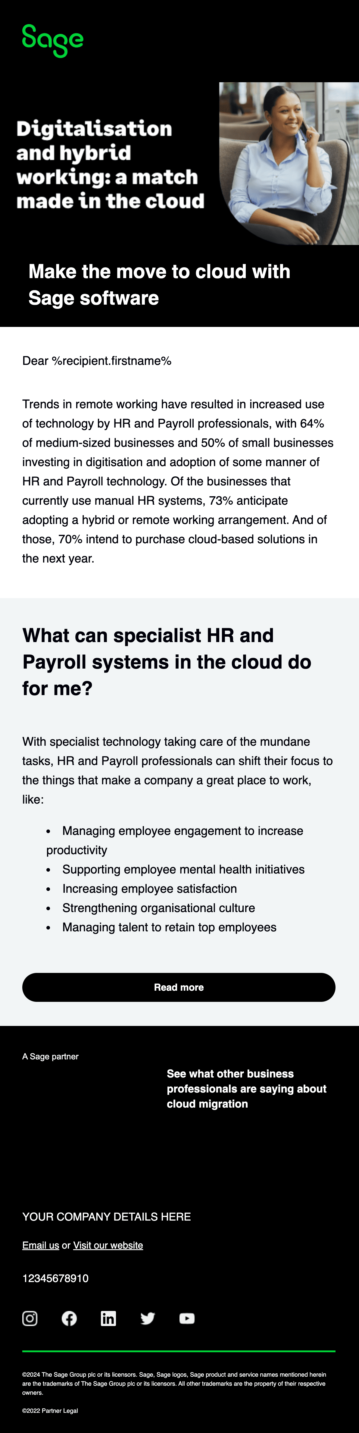 Sage HR Payroll Campaign 3: The Future of HR and Payroll Email 2 | Sage ...
