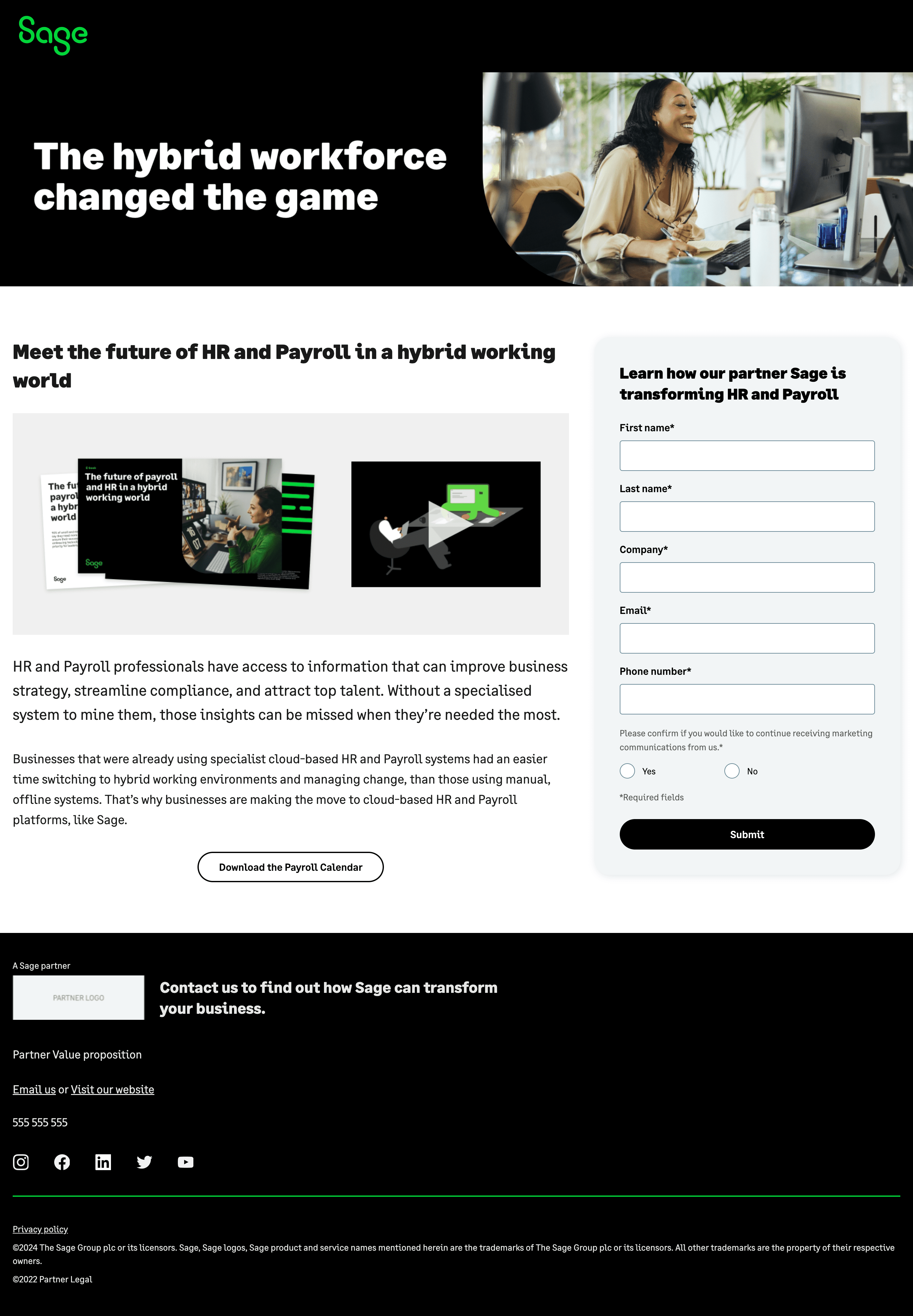 Sage HR Payroll Campaign 3: The Future of HR and Payroll Landing Page ...